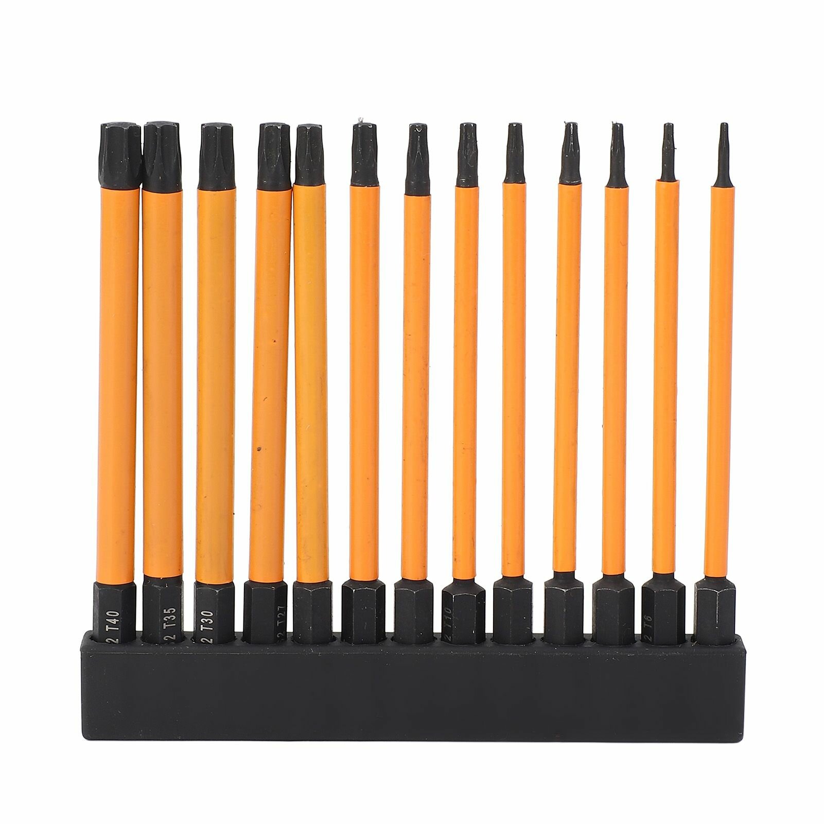 Набор из 13 звездообразных бит-отверток 100 мм T5-T40 1/4 дюйма шестигранный хвостовик S2 легированная сталь звездообразные биты с подставкой для хранения