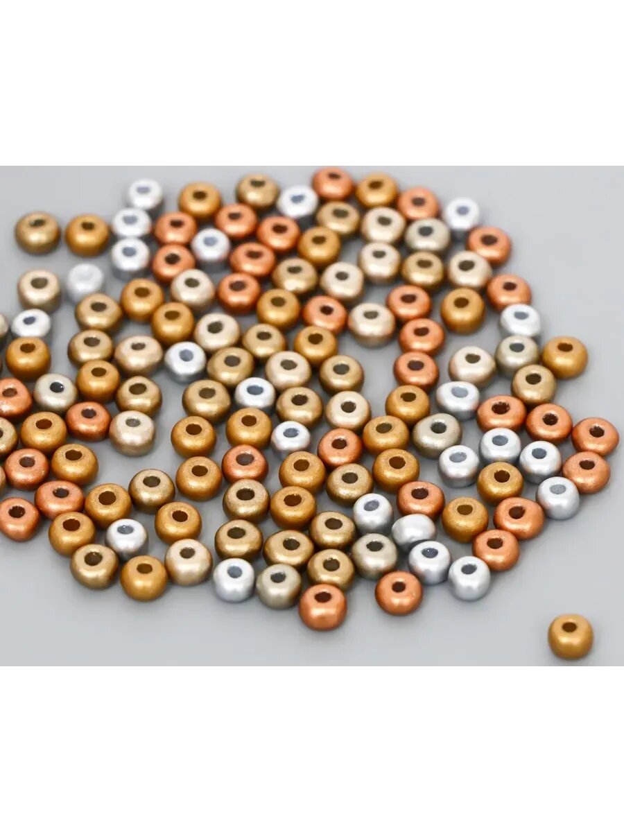 Бисер "Металлик. Меланж. Золото и серебро" 10 гр