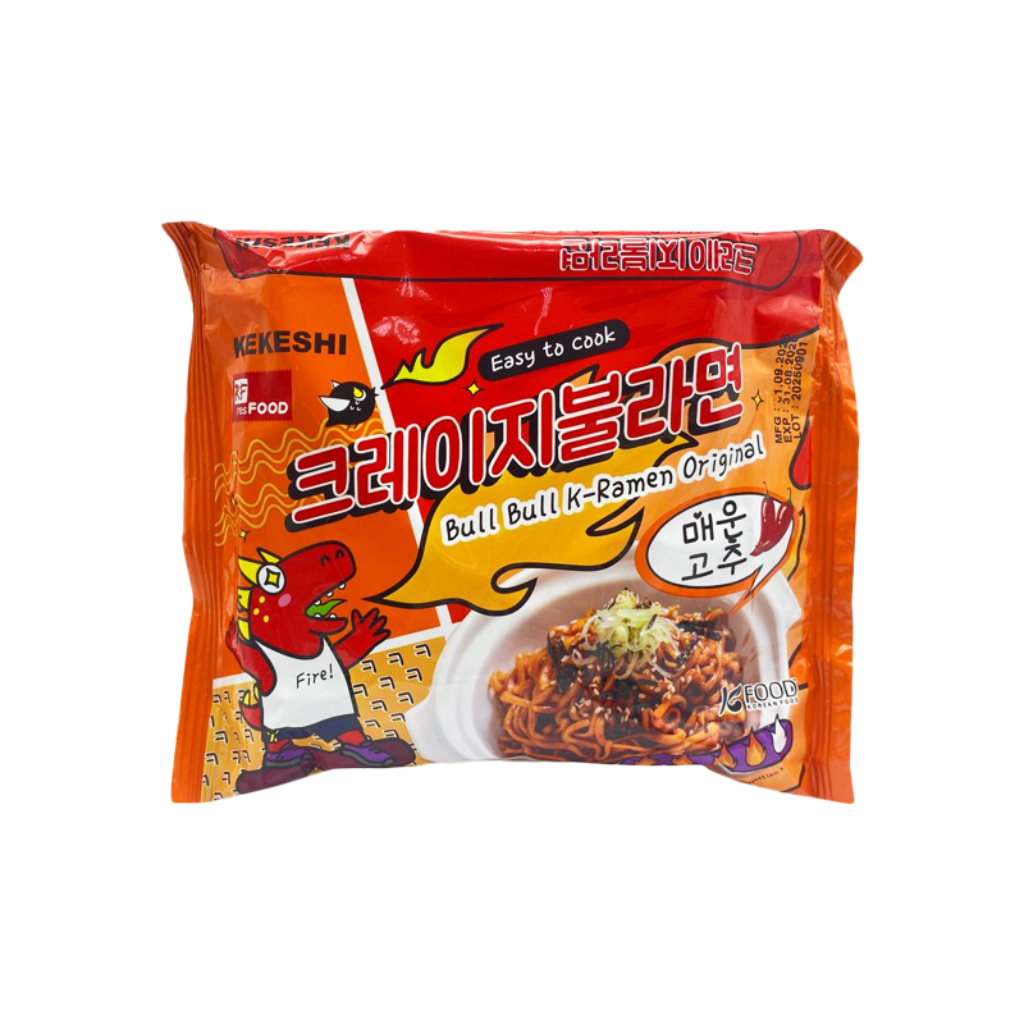 Лапша быстрого приготовления KEKESHI Bull Bull K-Ramen Original с говяжьим вкусом 137.8 г, Южная Корея