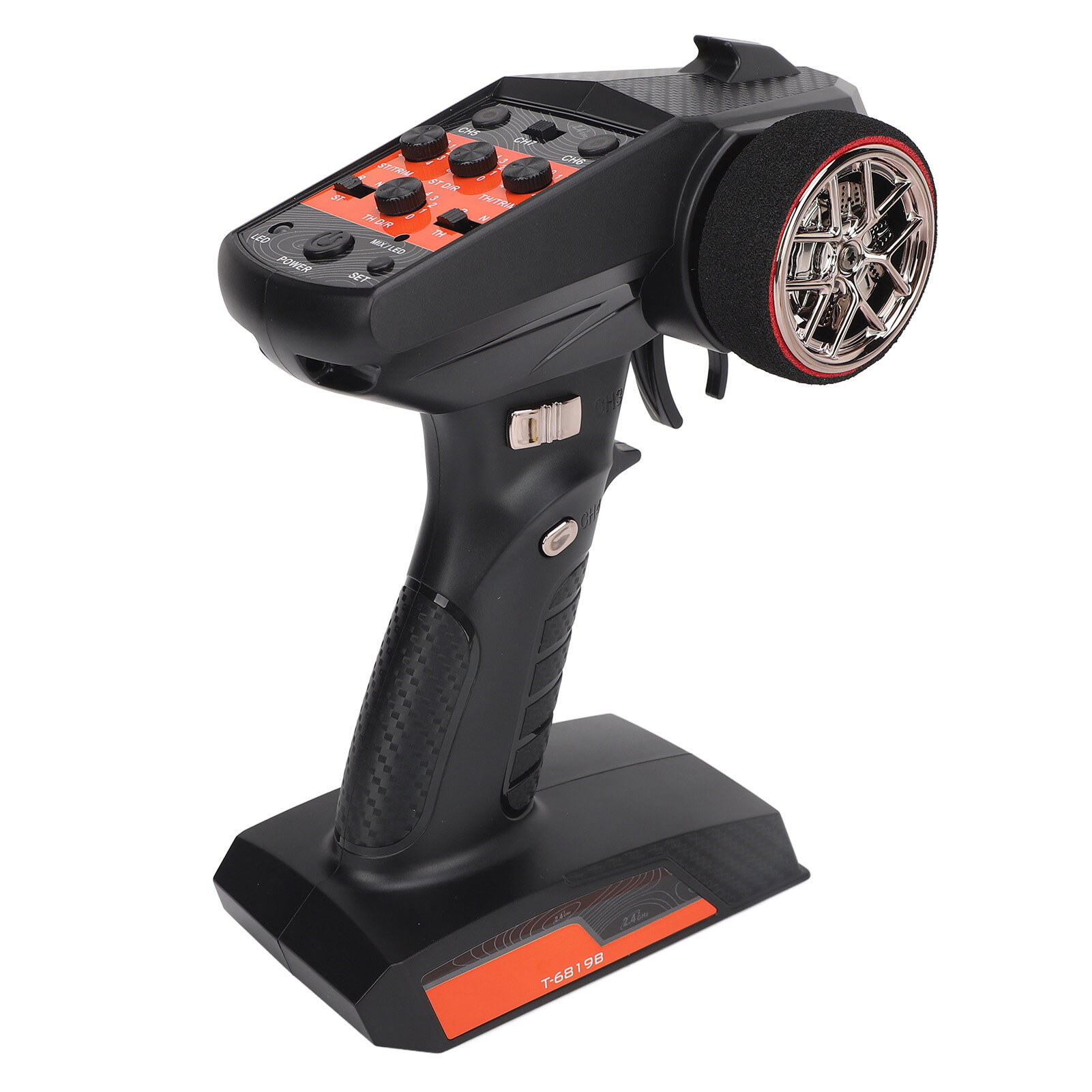 Пульт дистанционного управления 2.4G на 7 каналов для RC машин и лодок, совместимый с высоковольтными сервами, черный