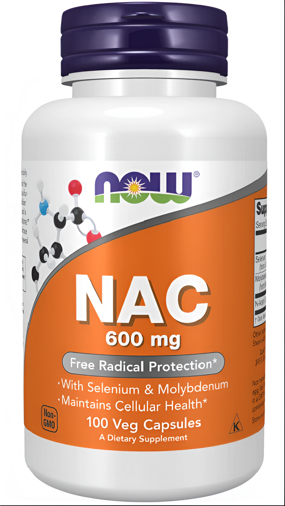 Антиоксиданты NOW NAC 600 mg. 100 капсул, ацетилцистеин и селен