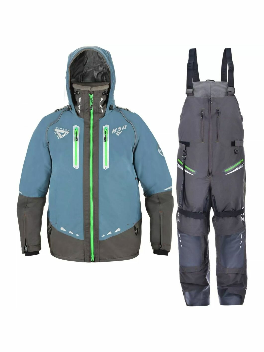 Костюм-поплавок мужской зимний ХСН Rescuer V prosport, hardguard, бирюза (зеленые молнии), размер 44-46/170