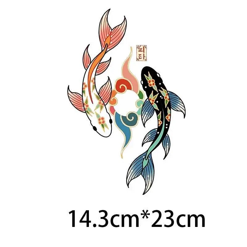 Термотрансферная нашивка рыба и птица PGY HEHUOREN yzhth00517-3