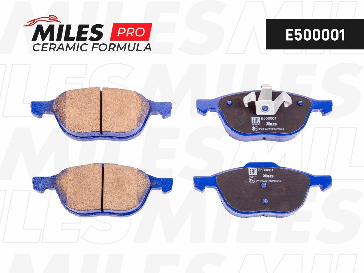 MILES Колодки тормозные передние (Смесь CERAMIC серия PRO) FORD FOCUS II 04-/III 10-/MAZDA 3 03-/VOLVO S40 04- (TRW GDB1583) E500001