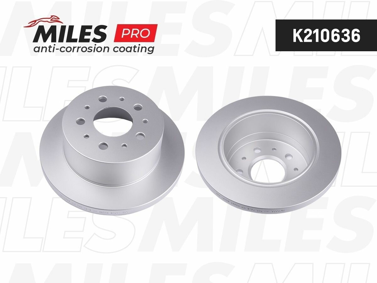 MILES Диск тормозной (серия PRO с антикоррозионным покрытием) CITROEN JUMPER/ FIAT DUCATO/ PEUGEOT BOXER 1.1-1.5t 06- задний K210636