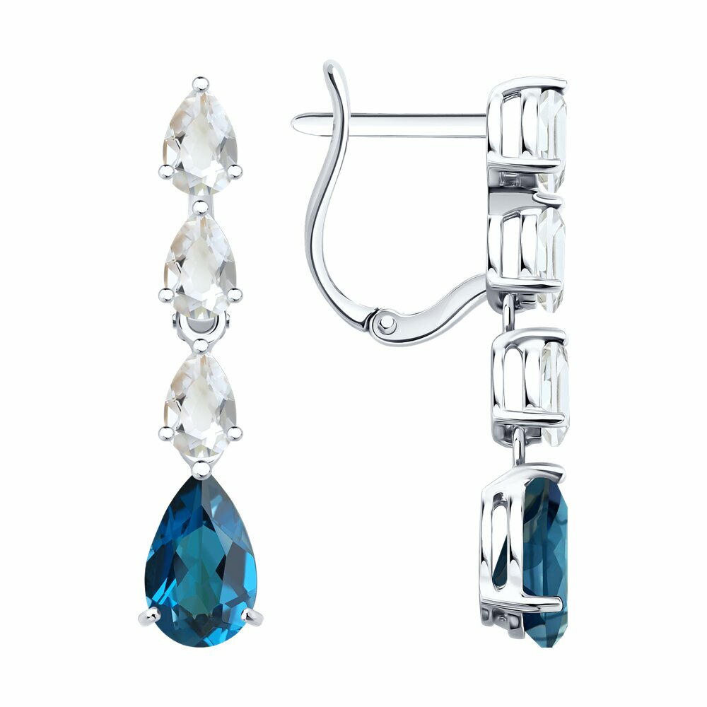 Серьги, белое золото, 585 проба