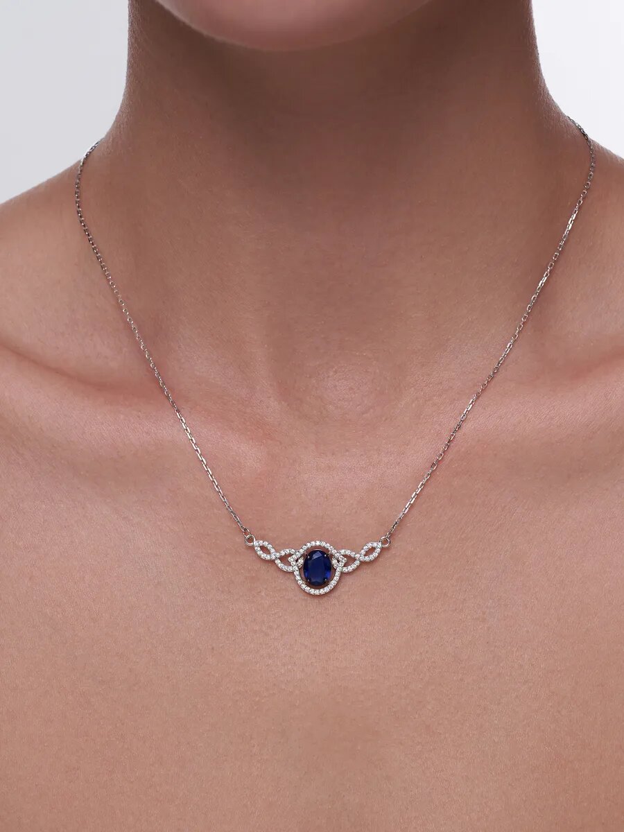 Колье, серебро, 925 проба, родирование, фианит