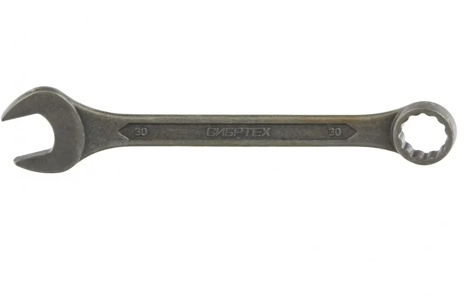 Ключ комбинированый, 30 мм, crv, фосфатированный сибртех