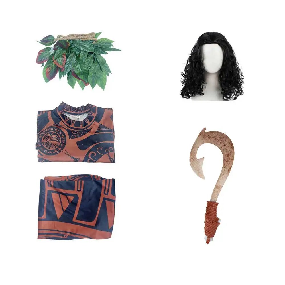 Костюм Моаны Листья Мауи OSMANLUER XXXL, Set 4