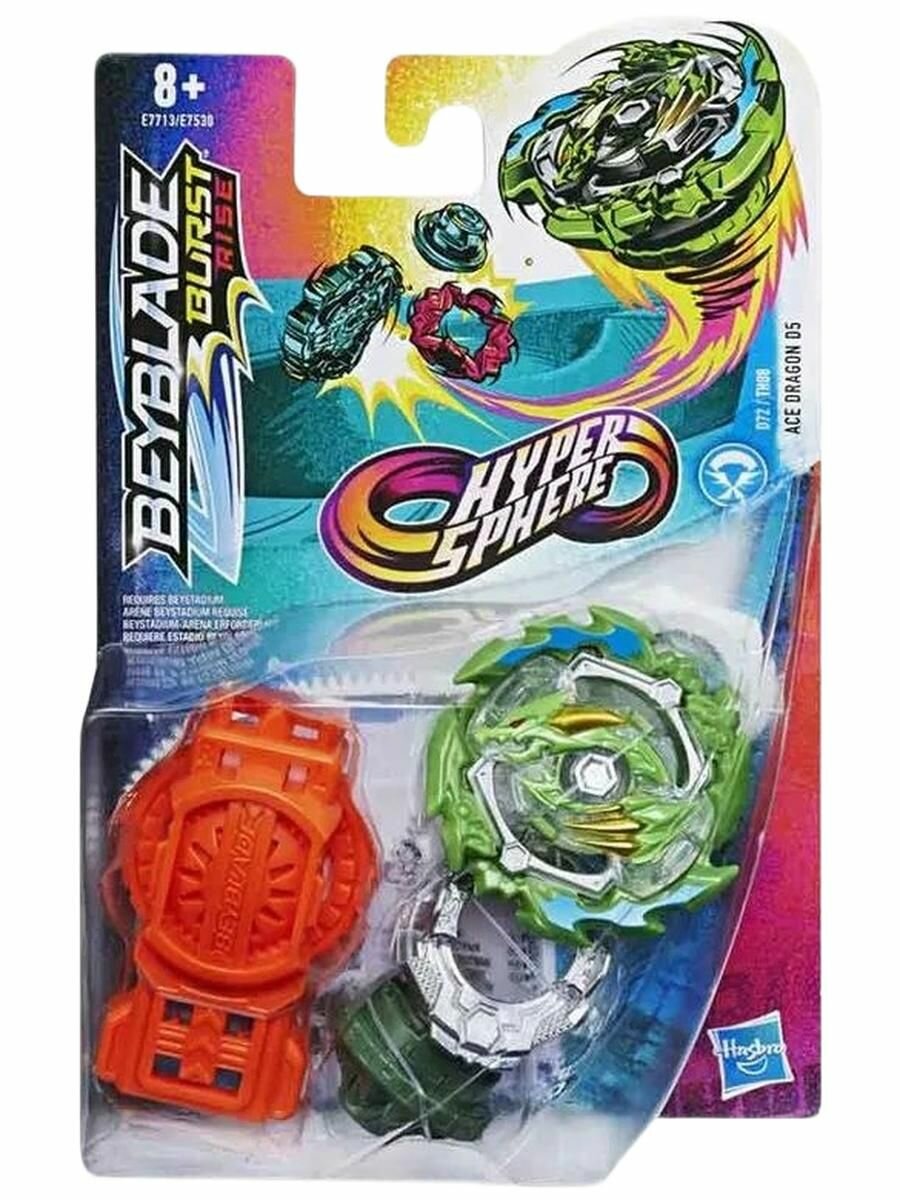 Hasbro Bey Blade - Волчок "Гиперсфера" с пусковым устройством ACE DRAGON D5, 1 шт