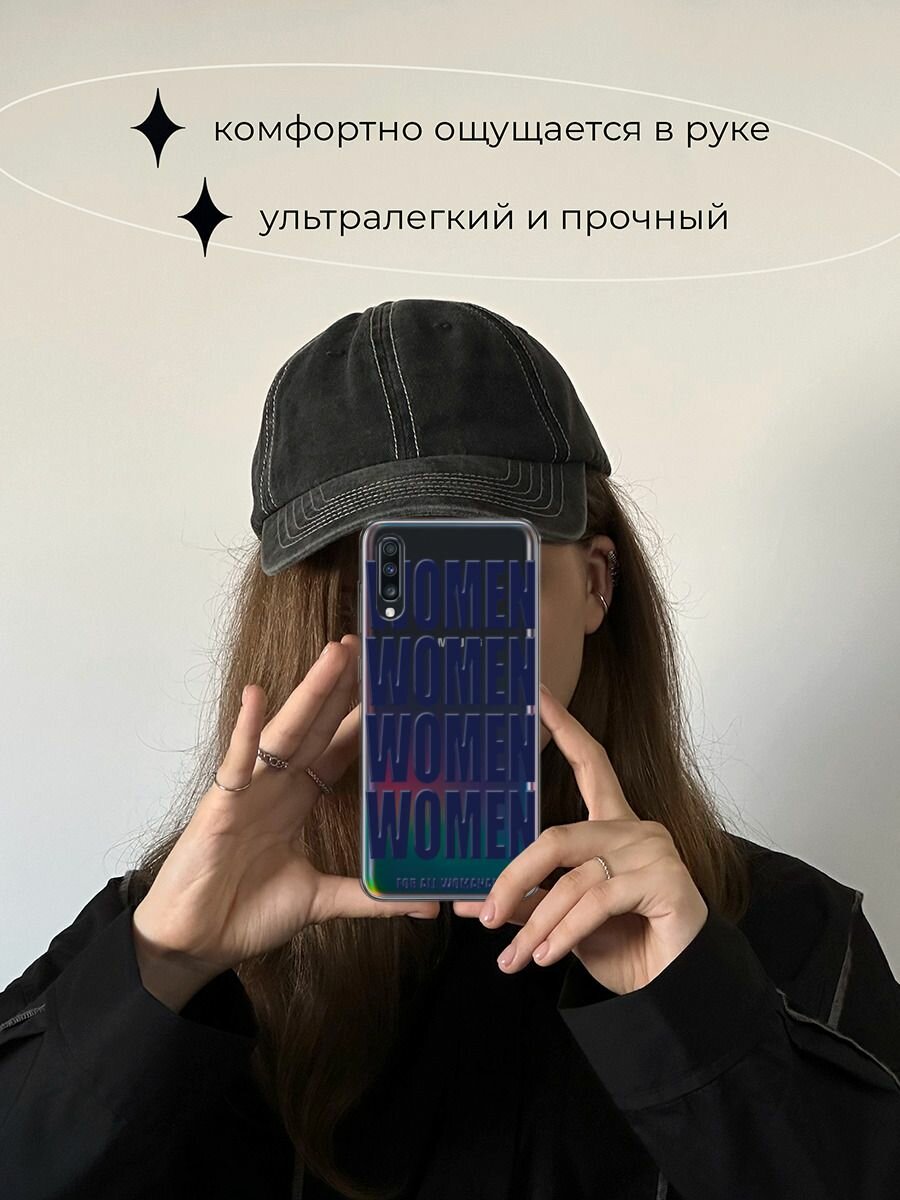 Чехол на Samsung Galaxy A70 / Самсунг Галакси А70 с принтом Woman blue — фото 1