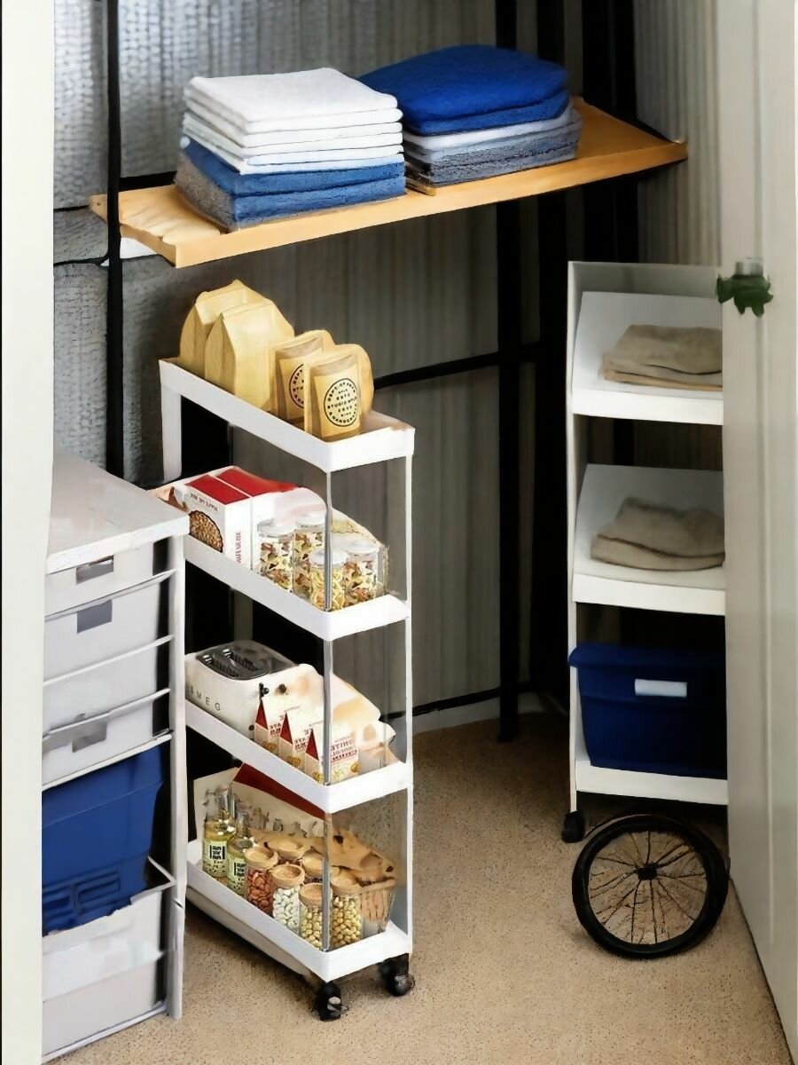 Этажерка, 4 секц, Пластик, ABS пластик, 13х10х42 см