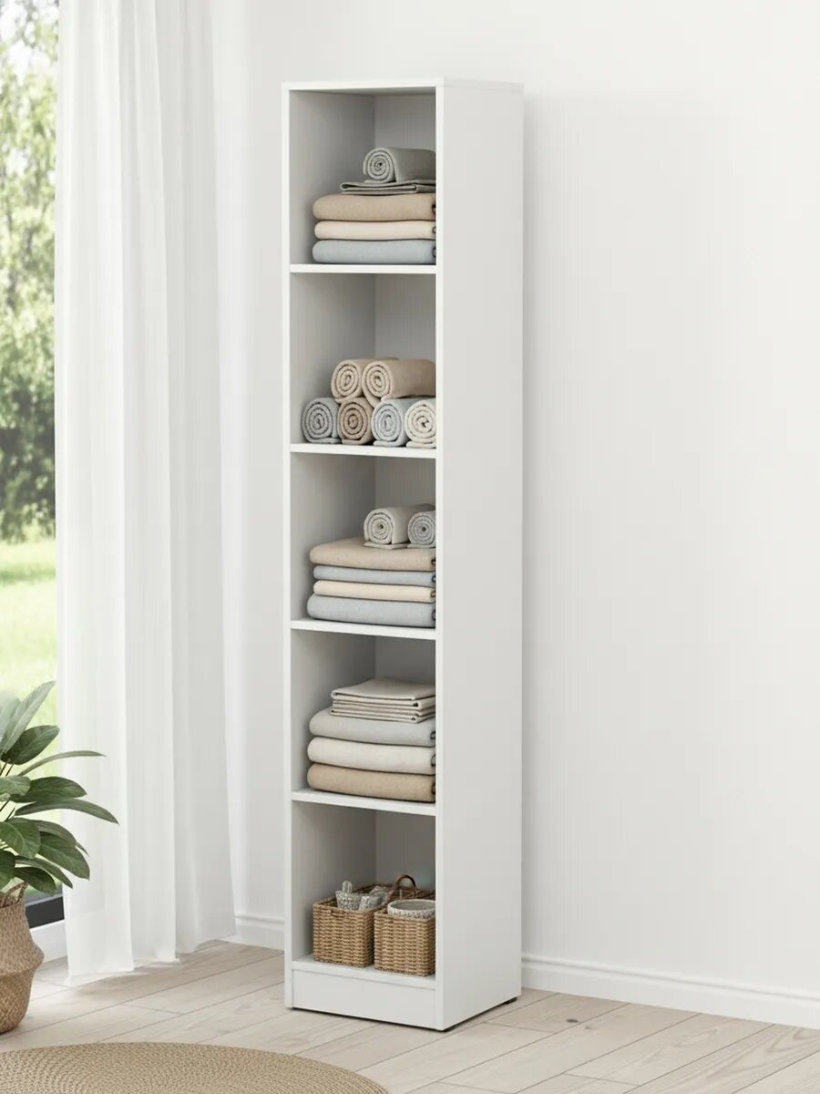 Деревянный шкаф пенал FRESTER с полками для одежды в прихожую, от производителя