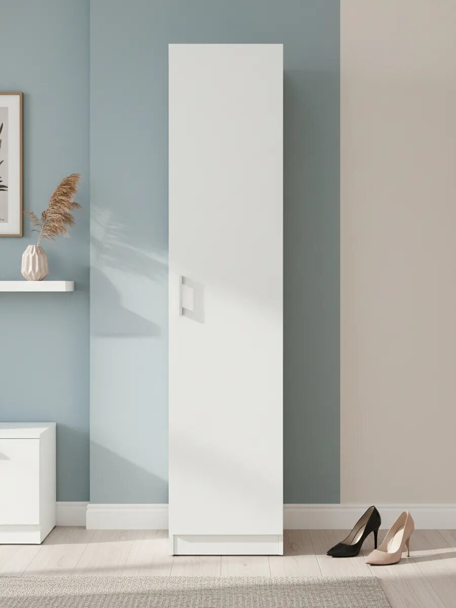 Распашной шкаф пенал FRESTER с полками деревянный на балкон, от производителя