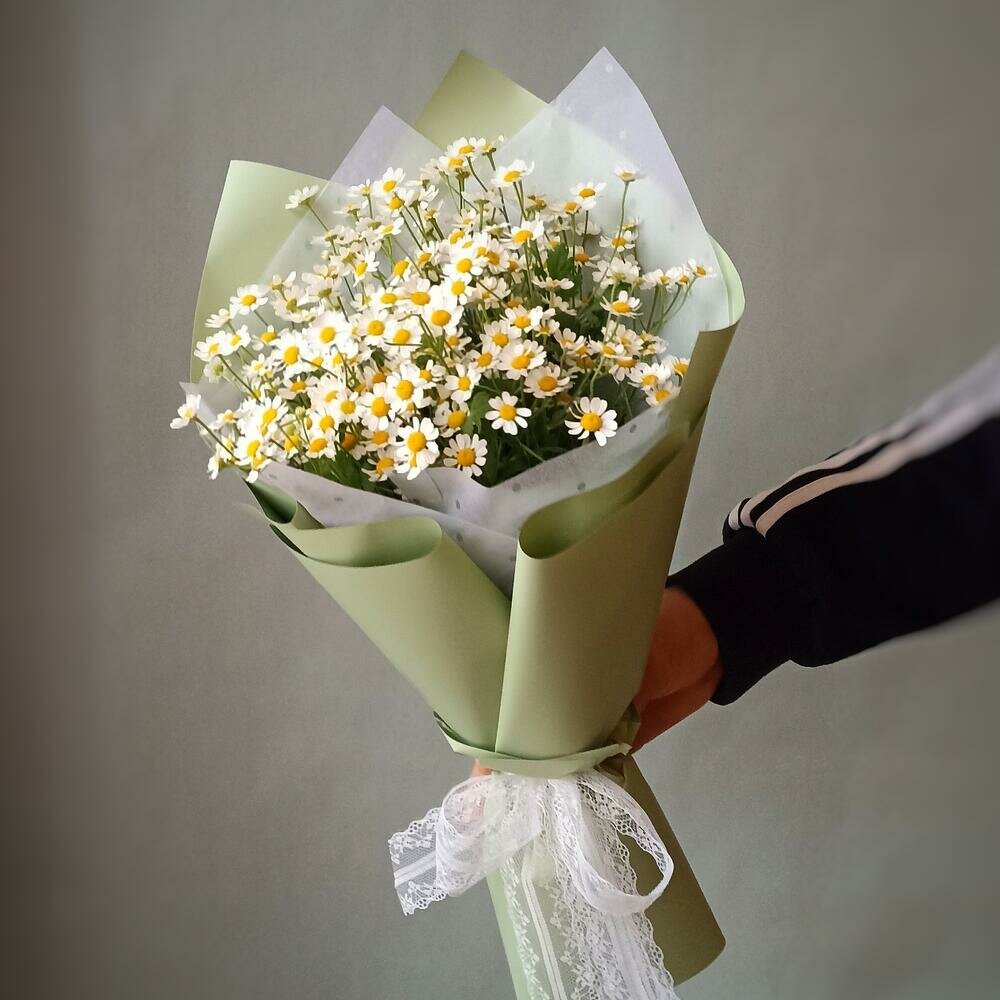 Цветы живые букет ромашек, 35 см, "Ромашки в саду" от Flor2u