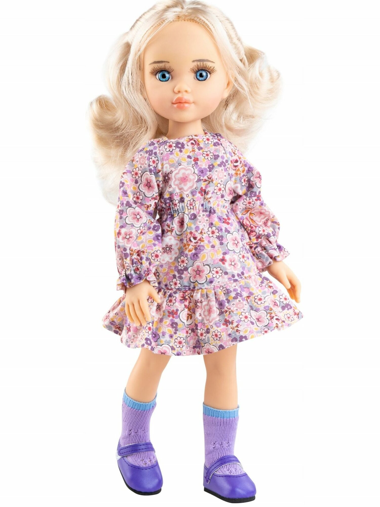 Кукла Paola Reina - Кукла Clara/Клара 04706 в платье с цветочками и цветных гольфах, 32 см - Паола Рейна 8431031047061