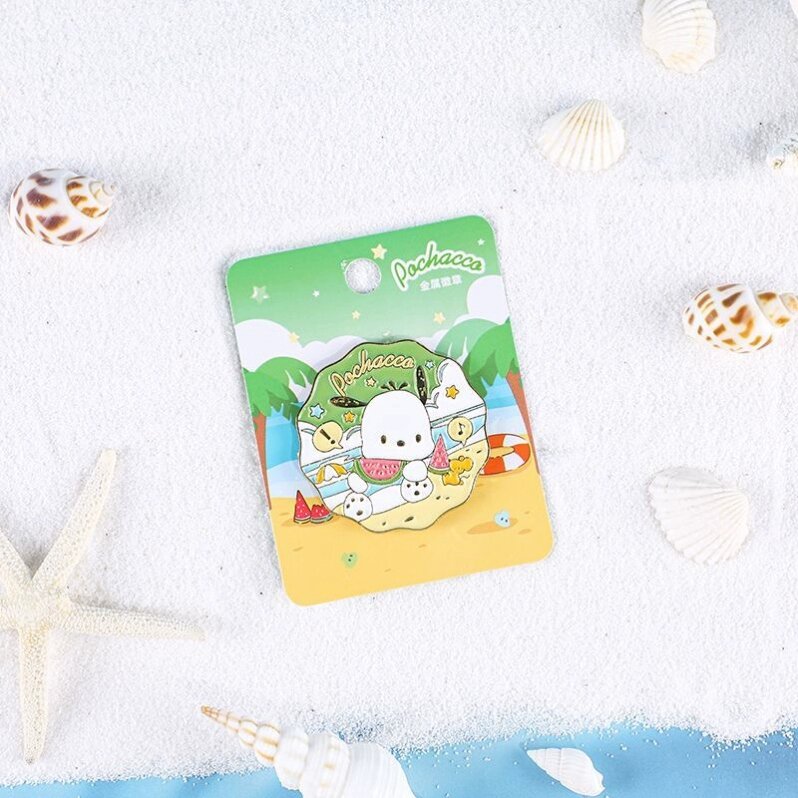 MINISO Значок Sanrio, металлический значок «Собака-корица Куроми Мелоди», милое украшение, брошь для одежды и аксессуаров на сумку.