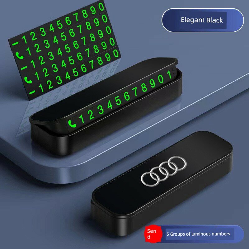 Черный съемный номерной знак для парковки с подсветкой ночью для автомобилей Audi - Сигнал на панели