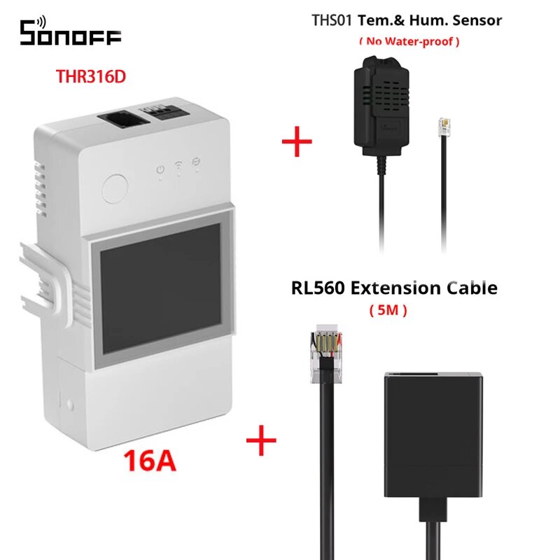 SONOFF THR316D + THS01 + RL560 Комплект