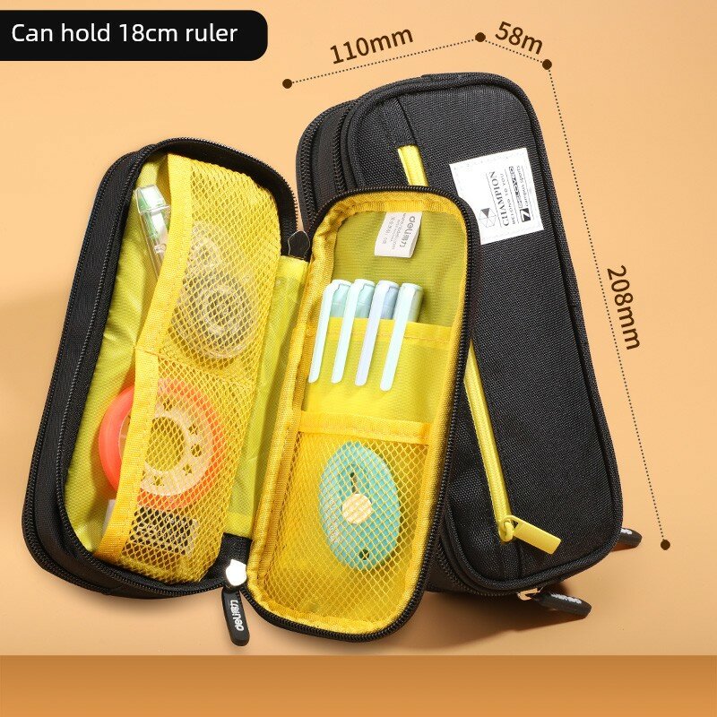 Пенал Deli, большой вместимости, практичный пенал для школьников старших классов, пенал из холста, простой и