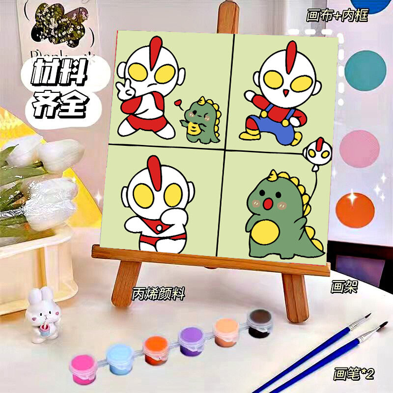 Цифровая картина маслом 20*20, аниме, раскраска маслом, ручная роспись маслом, декор для спальни.