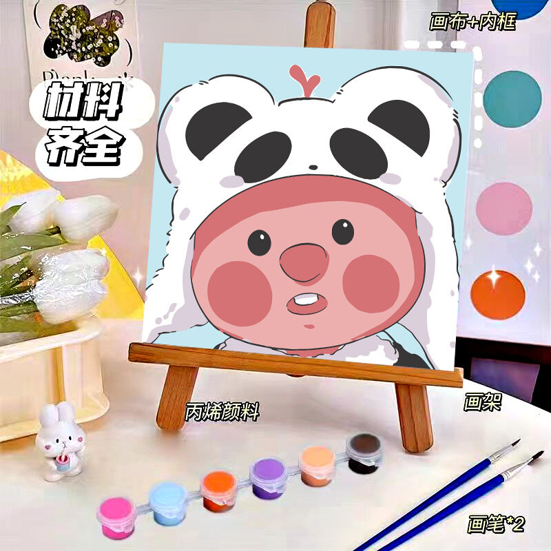 Цифровая картина маслом 20*20, аниме, раскраска маслом, ручная роспись маслом, декор для спальни.