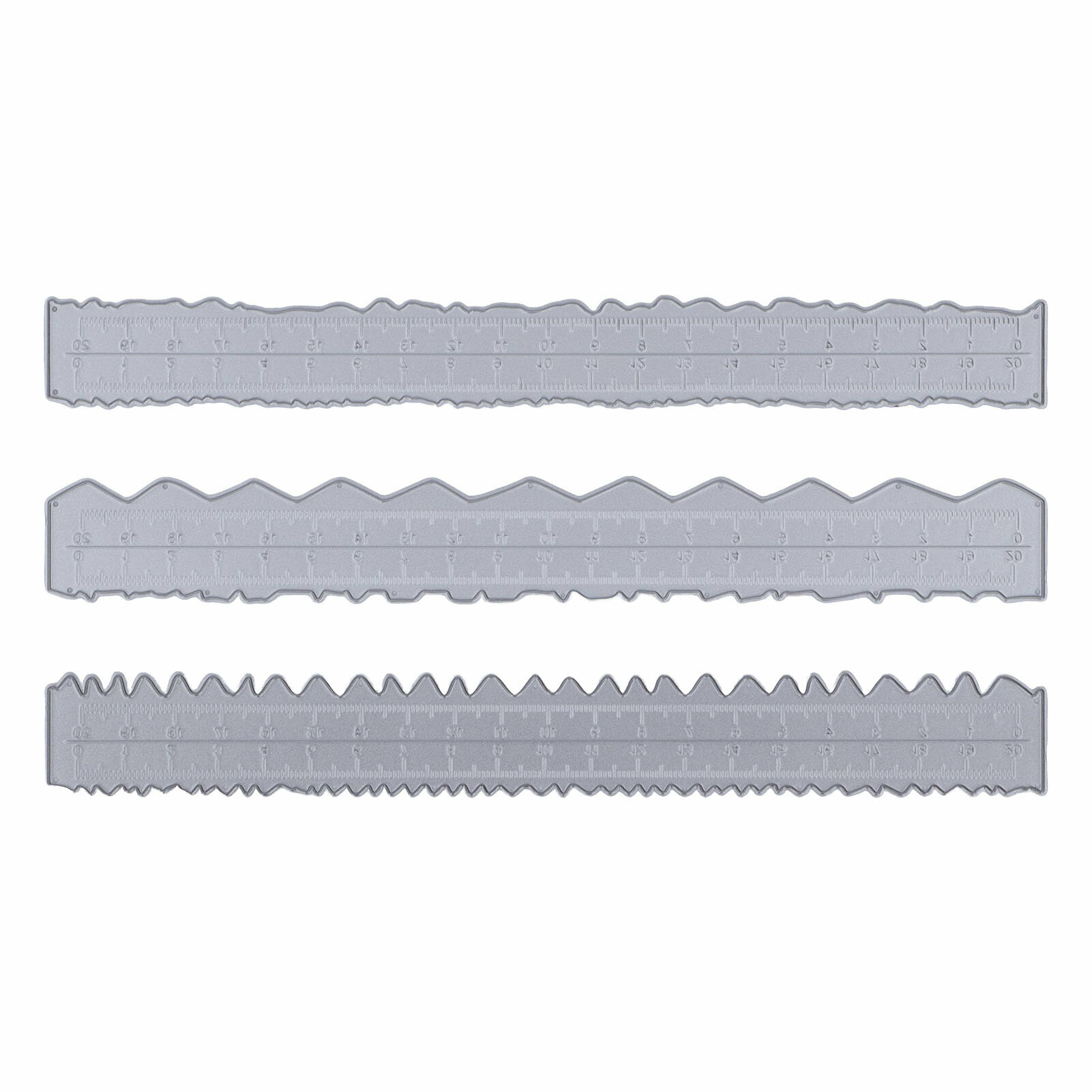 3pcs Irregular Edges Ruler DIY Making Carbon Steel Embossing Attractive Decorative Lightweight Card Tool