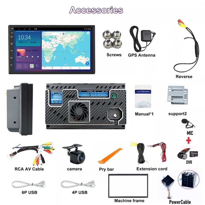 7 "для VW GOLF 4IV 1999-2001 Автомобильное стерео радио Беспроводной Carplay 7168 8-128GB AM DVR