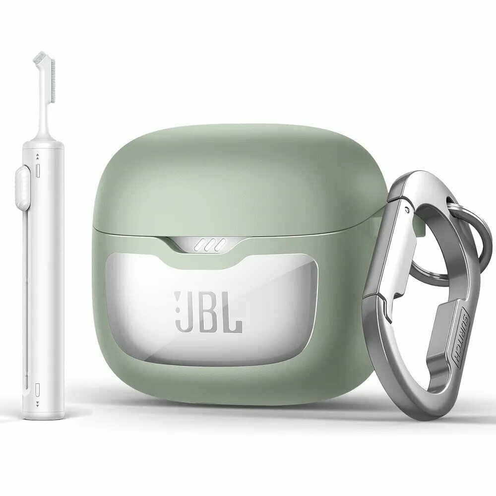 Чехол SURITCH для JBL Tune Flex 2 и JBL Tune Flex, с карабином инструмент чистки, зеленый
