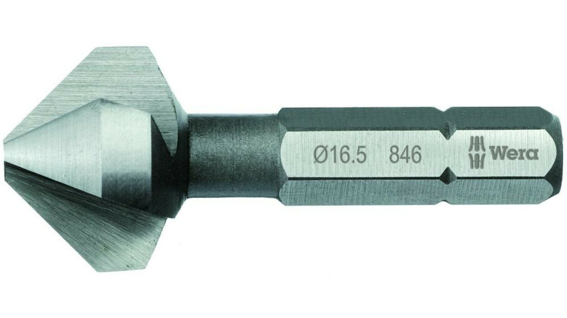 Бита-зенкер Wera конический трёхканавочный 90°, 1/4" C6.3, 8.30 x 31 мм 846/1