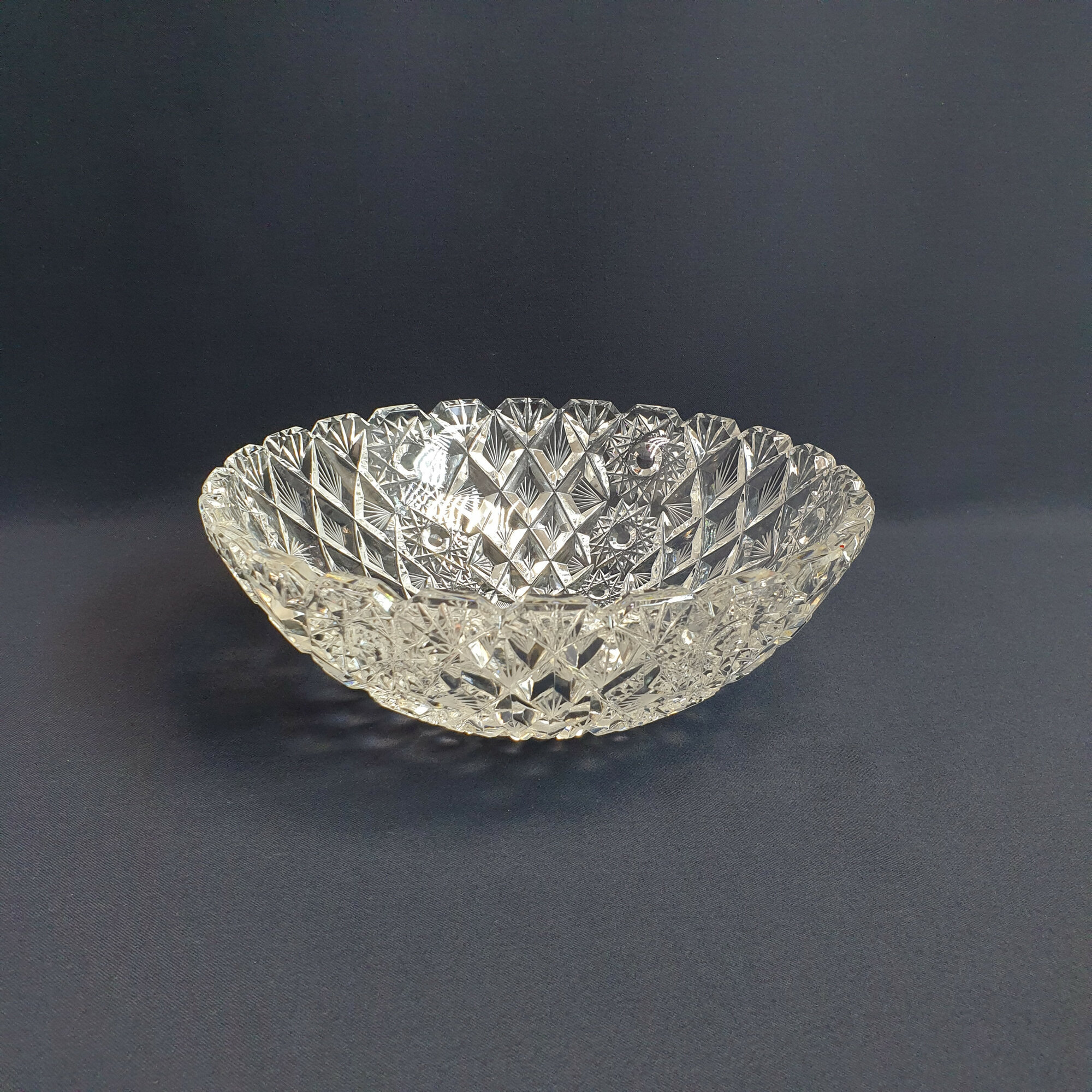 Салатник, хрусталь диаметр 24 см, винтаж СССР