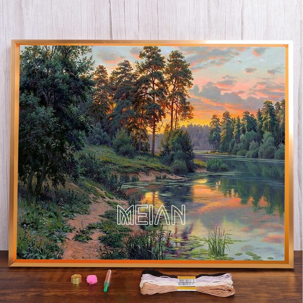 Эксклюзивный набор MEIAN для вышивания пейзажа 30x40см