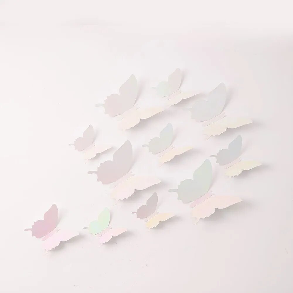 Наклейка на стену 3D Бабочка, ПВХ, для внутреннего и наружного декора 12 шт.