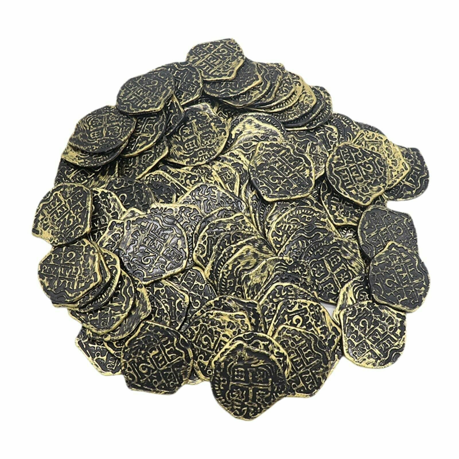 Монетный набор пиратских золотых дублонов для тематических вечеринок, 100 штук, бронзовые монеты для декора