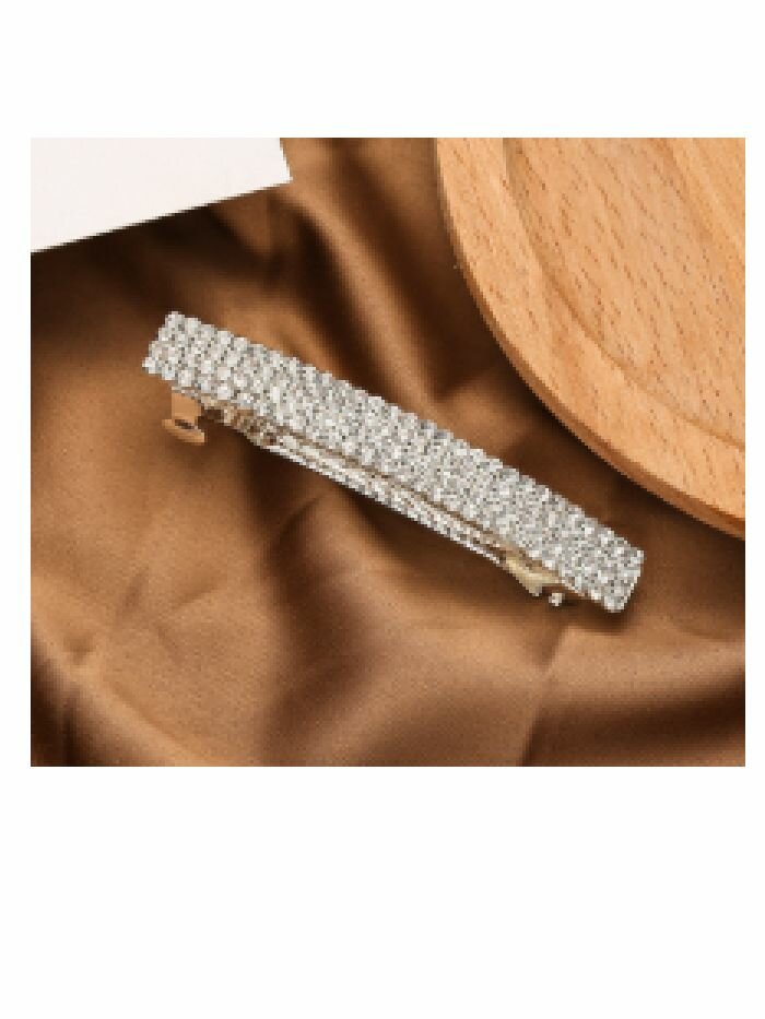 Заколка для волос со стразами 7.5х1,2см