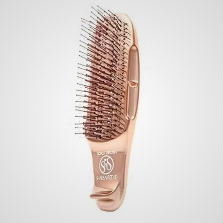 Расческа Scalp Brush World GOLD укороченная (розовое золото) S-HEART-S Scalp Brush Gold Расческа 1 шт