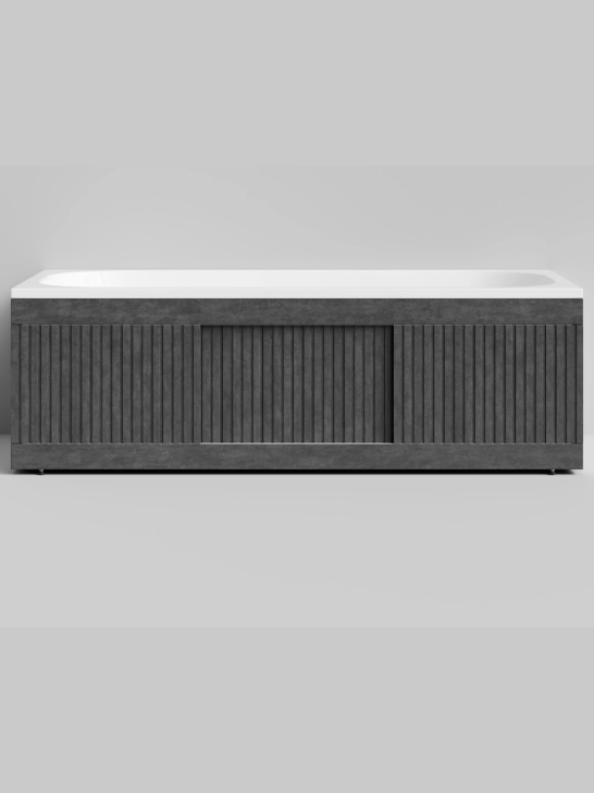 Экран под ванну "Рифленый", влагостойкий, рифленая поверхность, серый камень