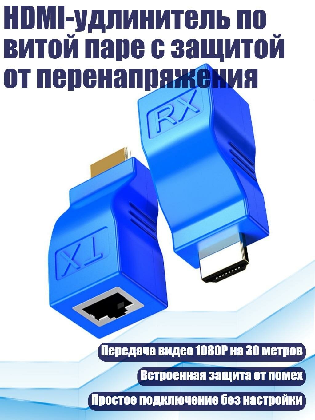 HDMI-удлинитель по витой паре с защитой от перенапряжения