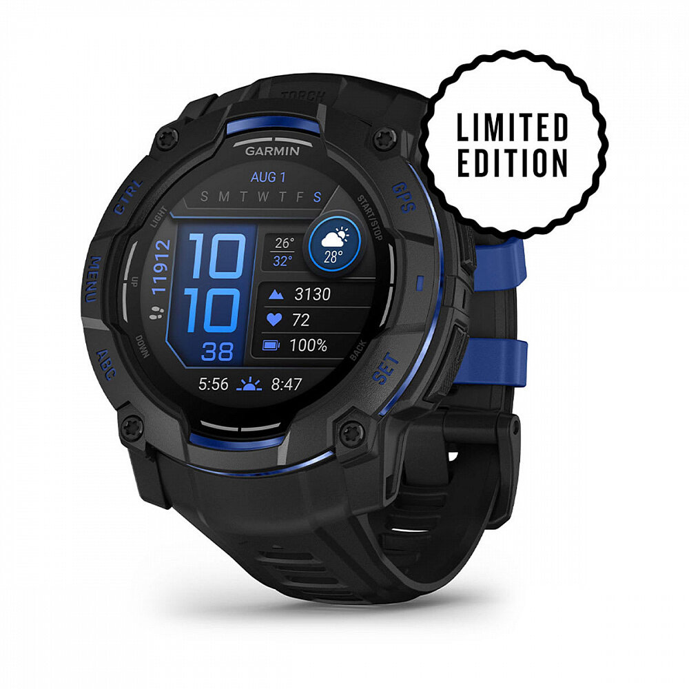 Смарт-часы Garmin Instinct 3 AMOLED 50 мм Black / Black-Blue (010-03020-03)