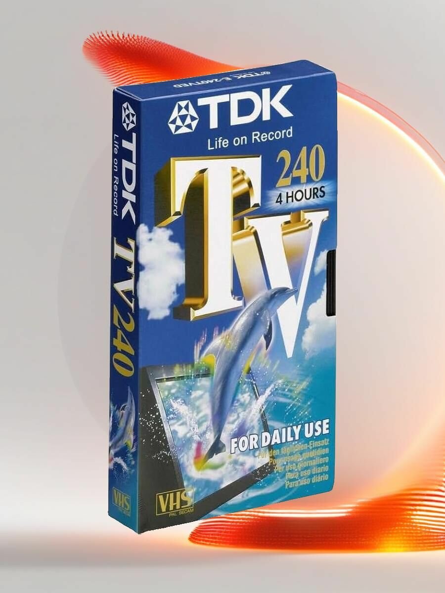 Видеокассета TDK TV240, 240 мин (1шт, VHS)