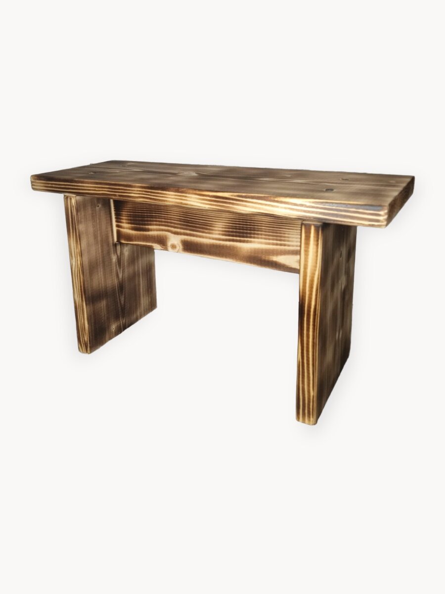 Скамья 40 см обжиг/дерево