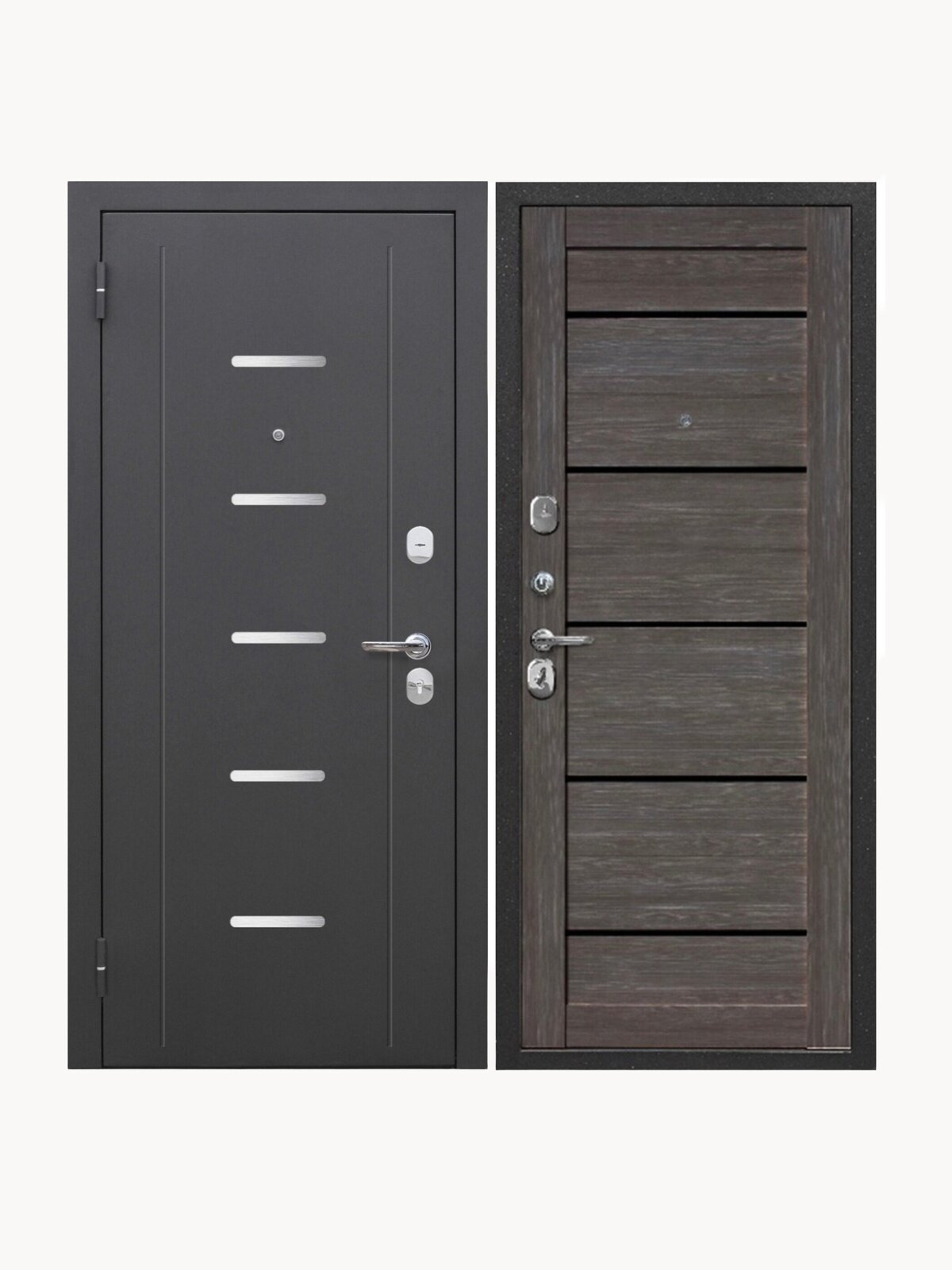 Входная дверь Ferroni 7,5 см Гарда Серебро Серебро ДУБ неаполь грей Царга (860мм) левая