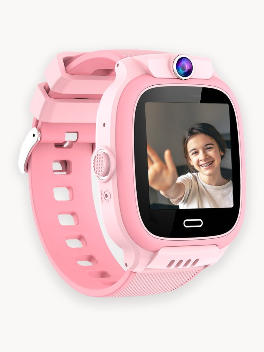 Смарт часы детские / Умные часы для детей с SIM-картой и GPS / розовые