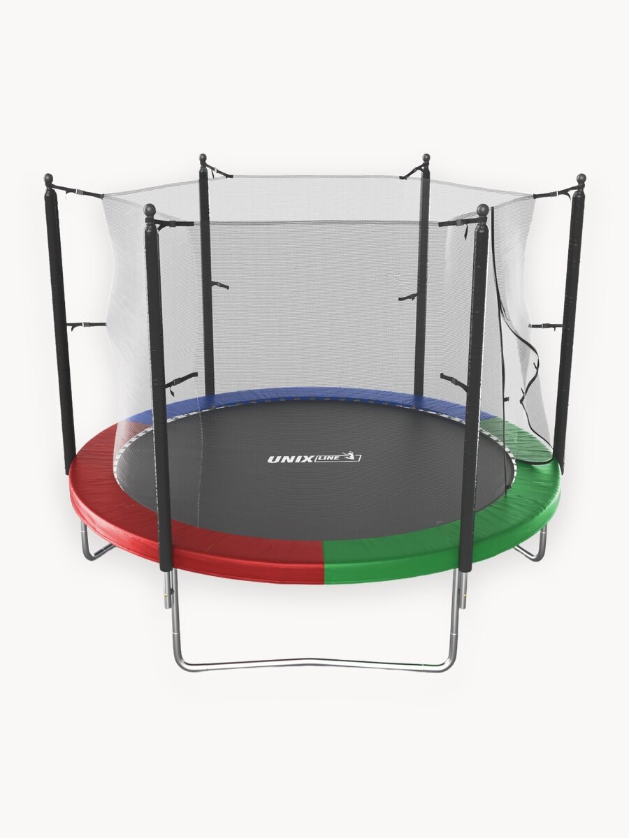 Батут UNIX Line Simple 10 ft Color (inside) UNIXLINE с внутренней защитной сеткой, общий диаметр 305 см