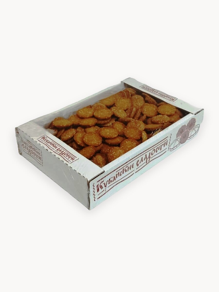 Кубанские сладости Печенье сдобное из пшеничной муки "Грильяжное" с кунжутом 700 г.