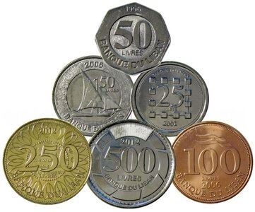 Набор 6 монет 1996-2012 Ливан UNC