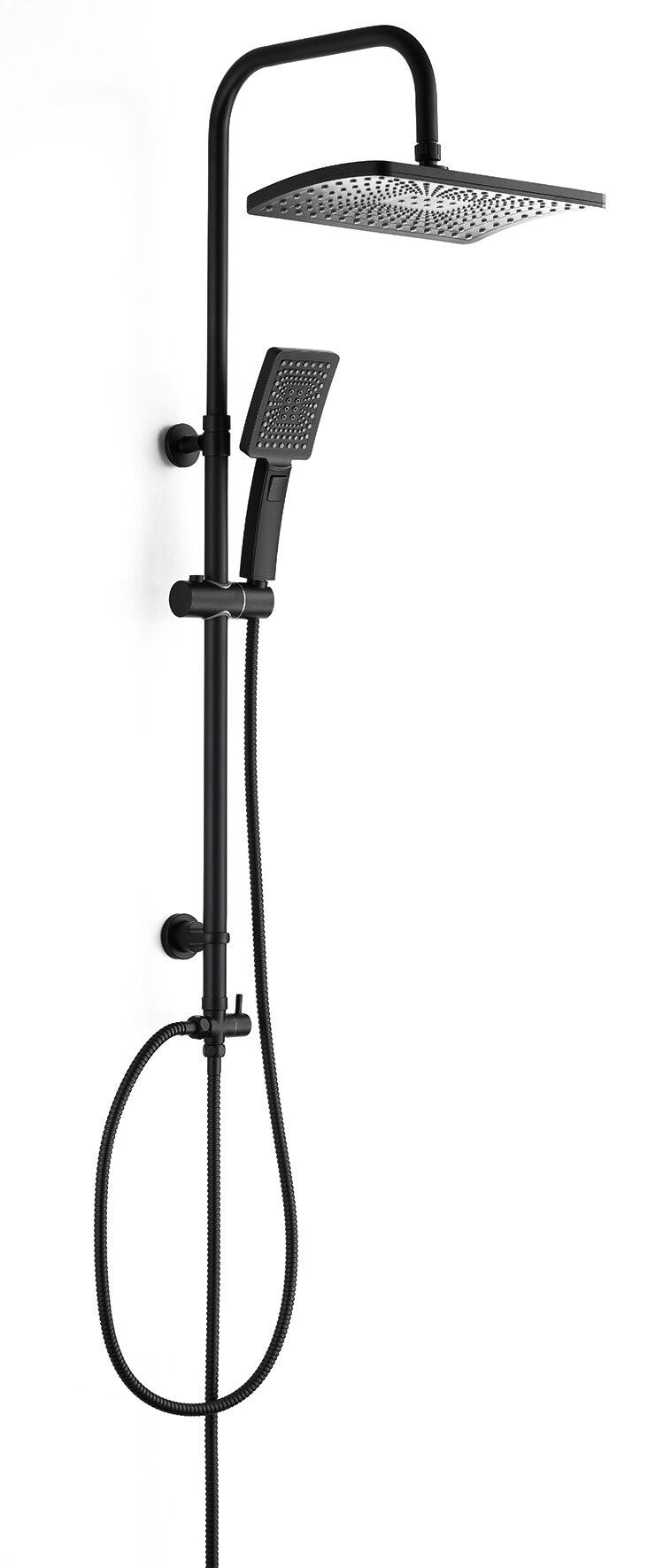 Душевая стойка с тропическим душем, черный матовый Osgard Grunan Black 10030