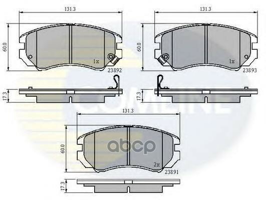 Колодки HYU COUPE 02 -/SONATA 01 -/TUCSON 04 -/KIA MAGENTIS 01 - 06/SOUL 09 -/SPO Comline арт. CBP31196