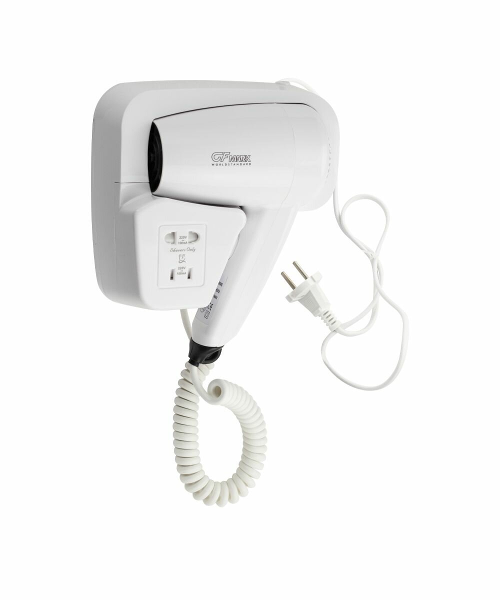 Фен для волос в ванную комнату с боковым креплением с розеткой GFmark 6810