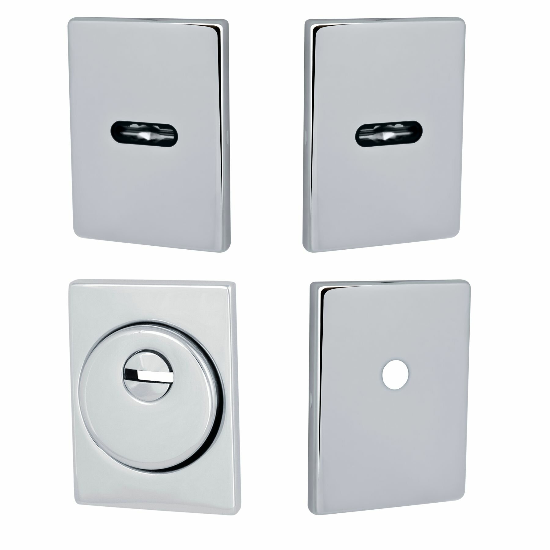 Комплект на входную дверь Fuaro броненакладка 4286 RL, накладки ESC 486-O, 486-S (2 штуки) RL CP-8 (хром)